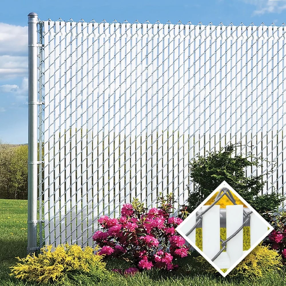 PDS 10' Top Locking Privacy Slats for Chain Link Fence (White, 2 Inch ...