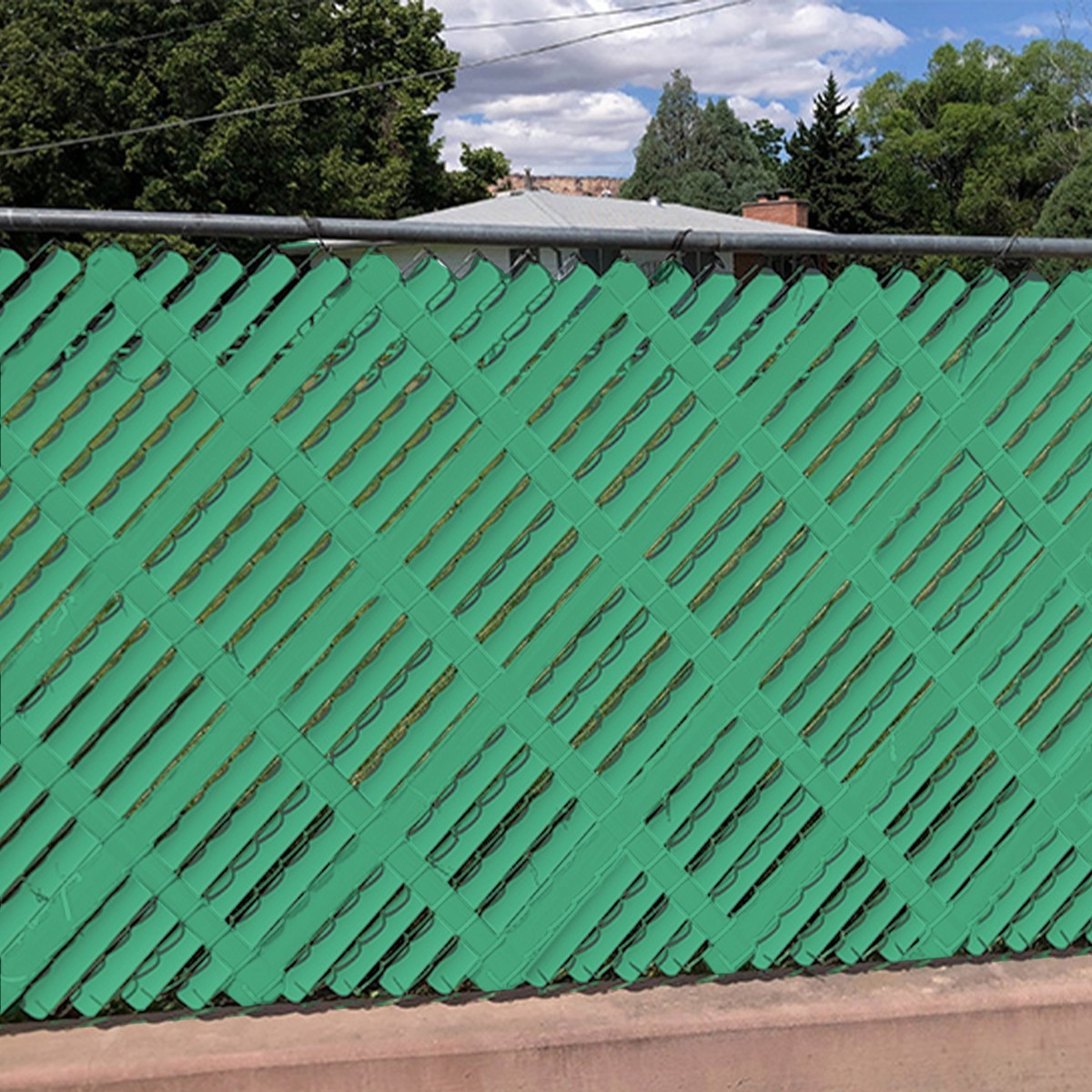7' Chain Link Fence Aluminum Privacy Slats (Light Green) | Privacy Slat ...