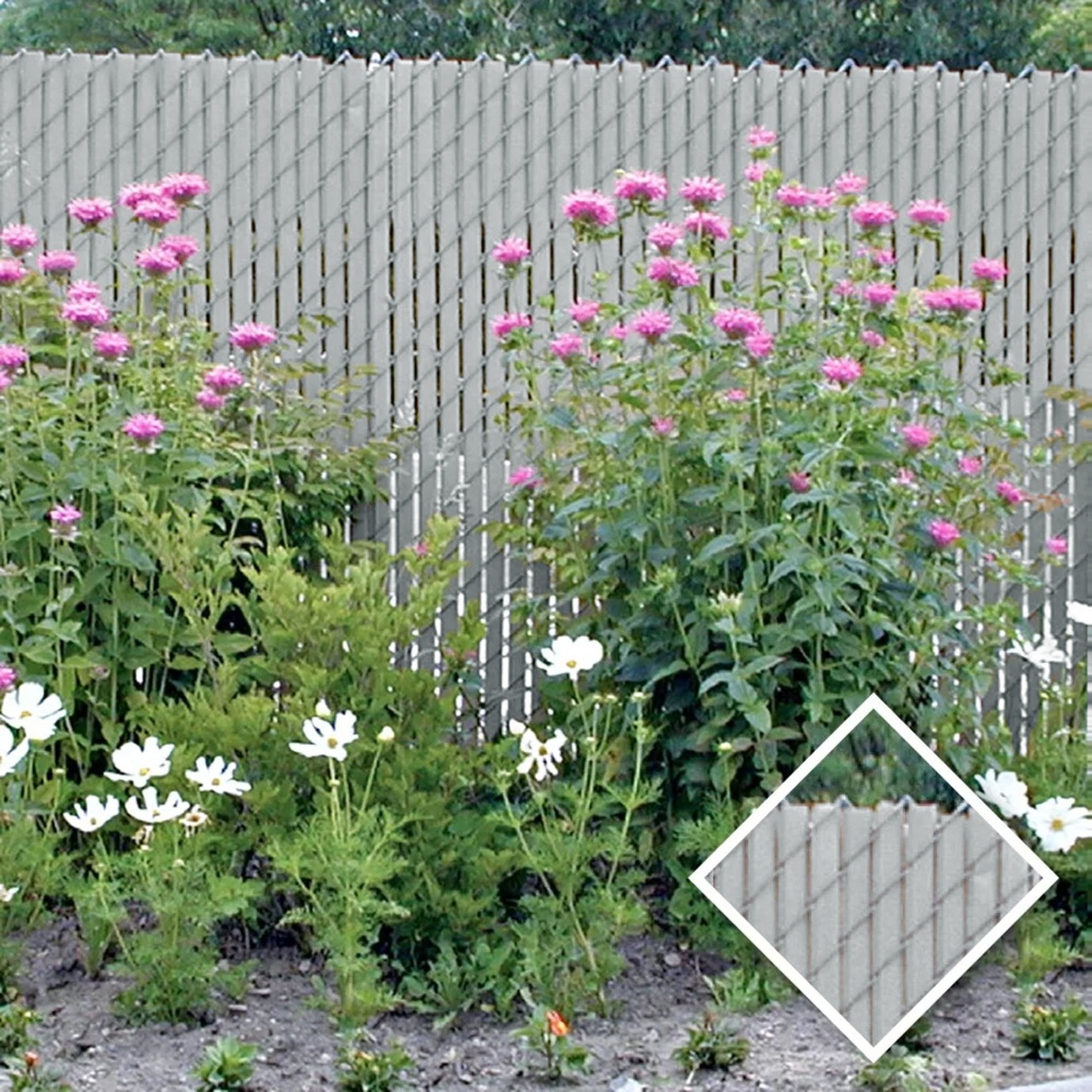 PDS 10' Chain Link Fence Feather Lock Privacy Slats (Gray, 2 Inch ...