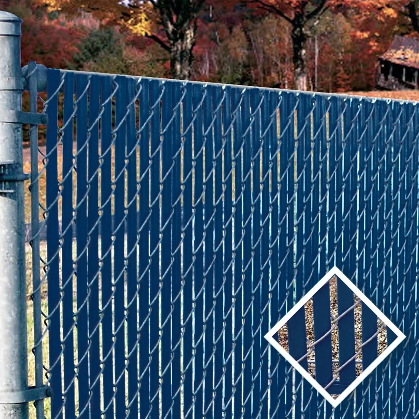 PDS 10' Chain Link Fence Bottom Locking Privacy Slats (Royal Blue, 1-3/ ...