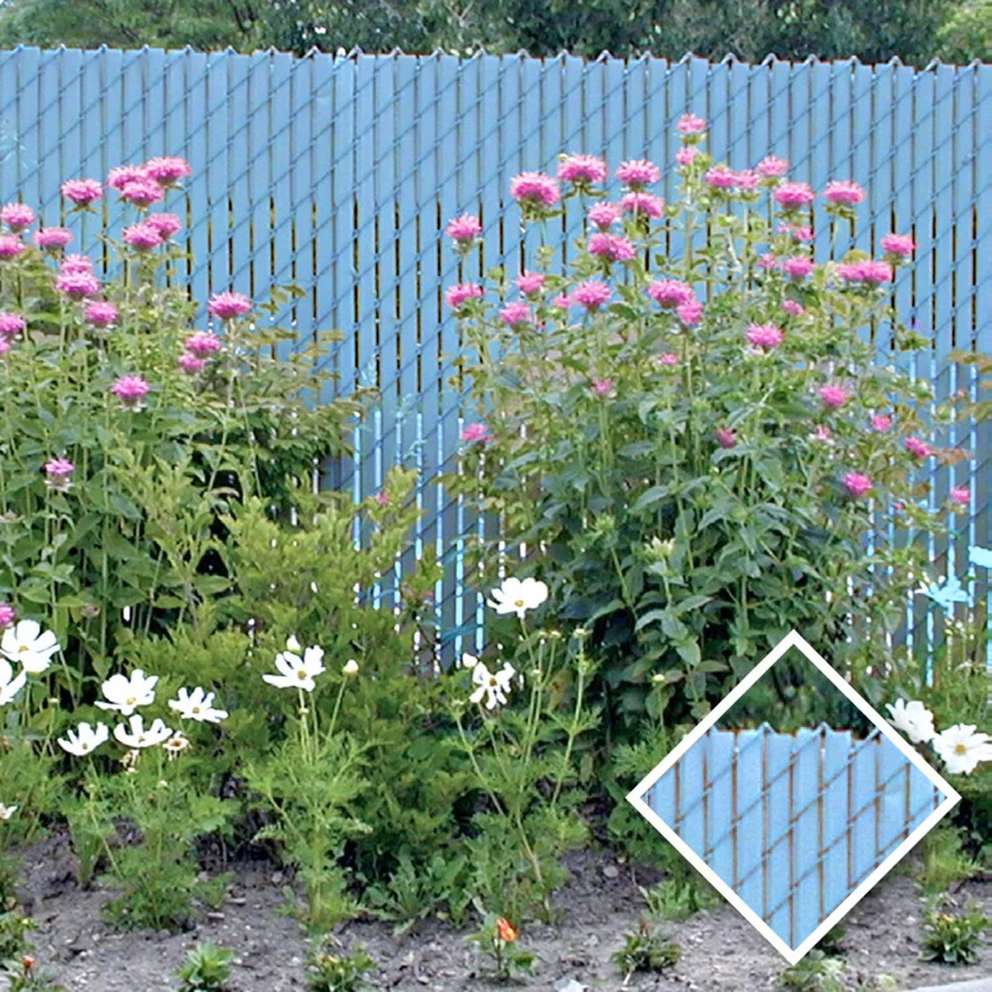 PDS 10' Chain Link Fence Feather Lock Privacy Slats (Light Blue, 2 Inch ...