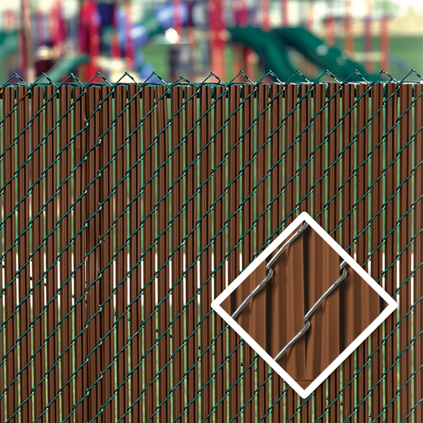 PDS 6' Chain Link Fence LiteLink Privacy Slats (Brown) | Privacy Slat King