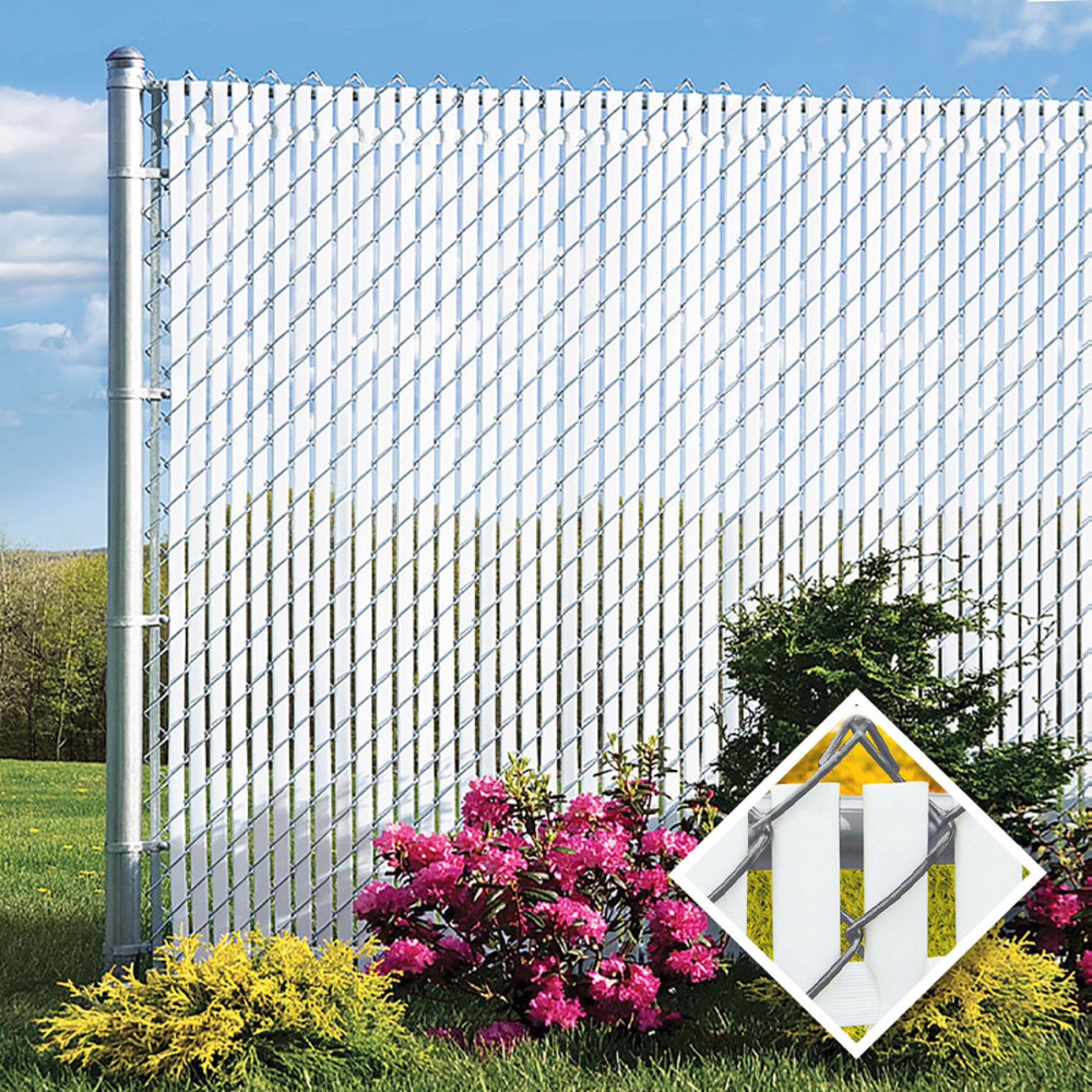 PDS 4' Top Locking Privacy Slats for Chain Link Fence (Black, 2 Inch ...