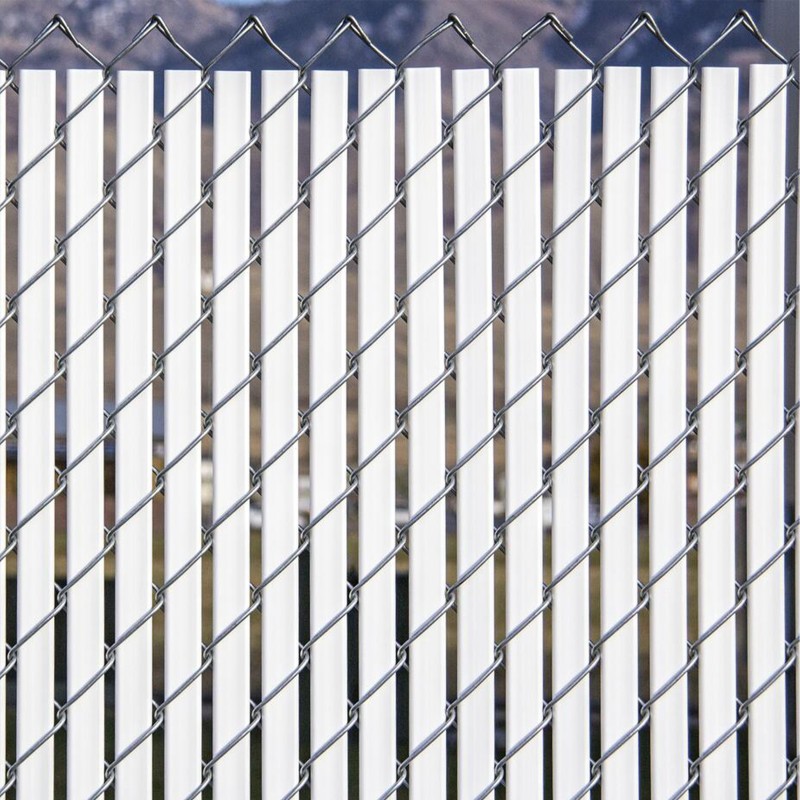 PDS 5' Chain Link Fence Bottom Locking Privacy Slats (White, 2 Inch ...