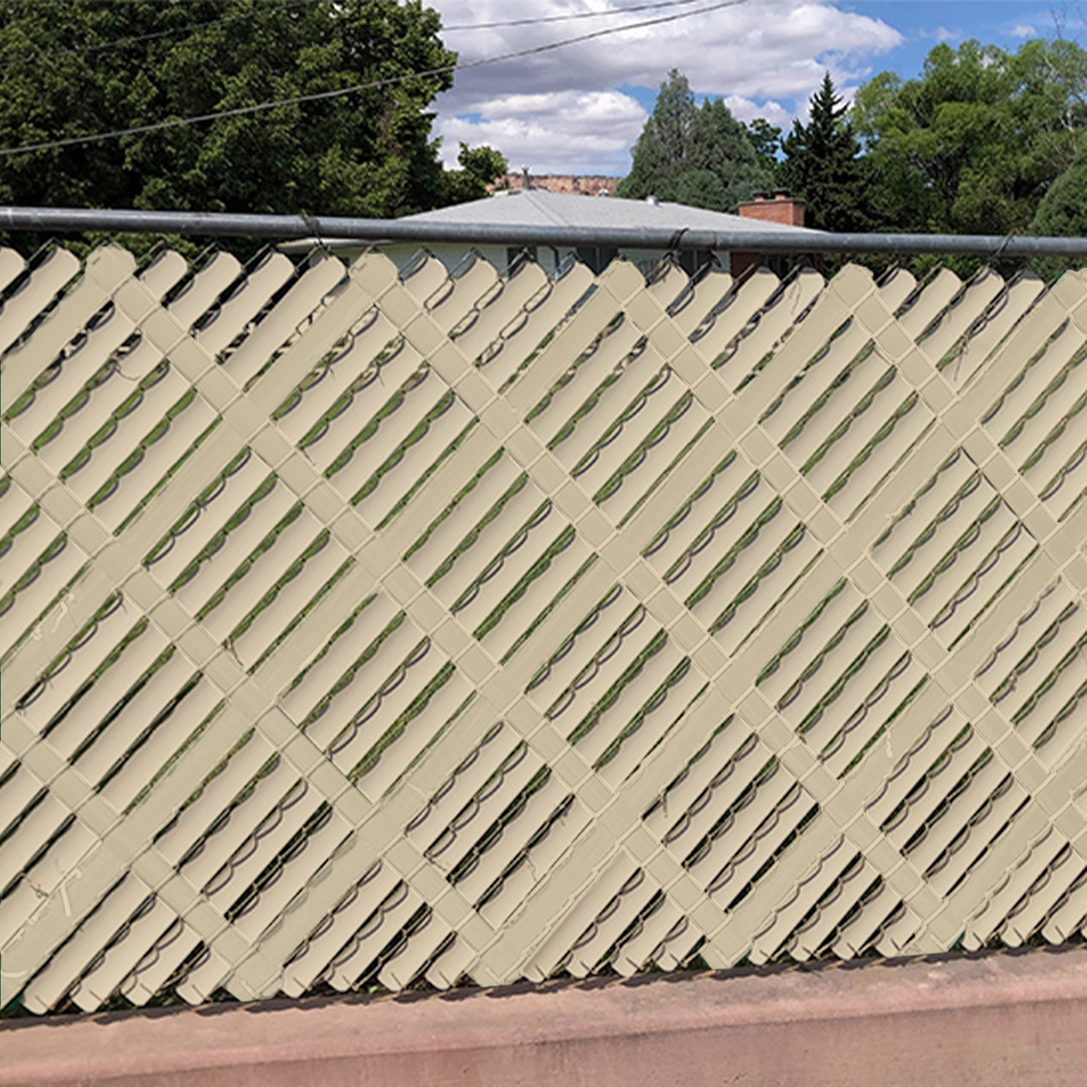 10' Chain Link Fence Aluminum Privacy Slats (Beige) | Privacy Slat King