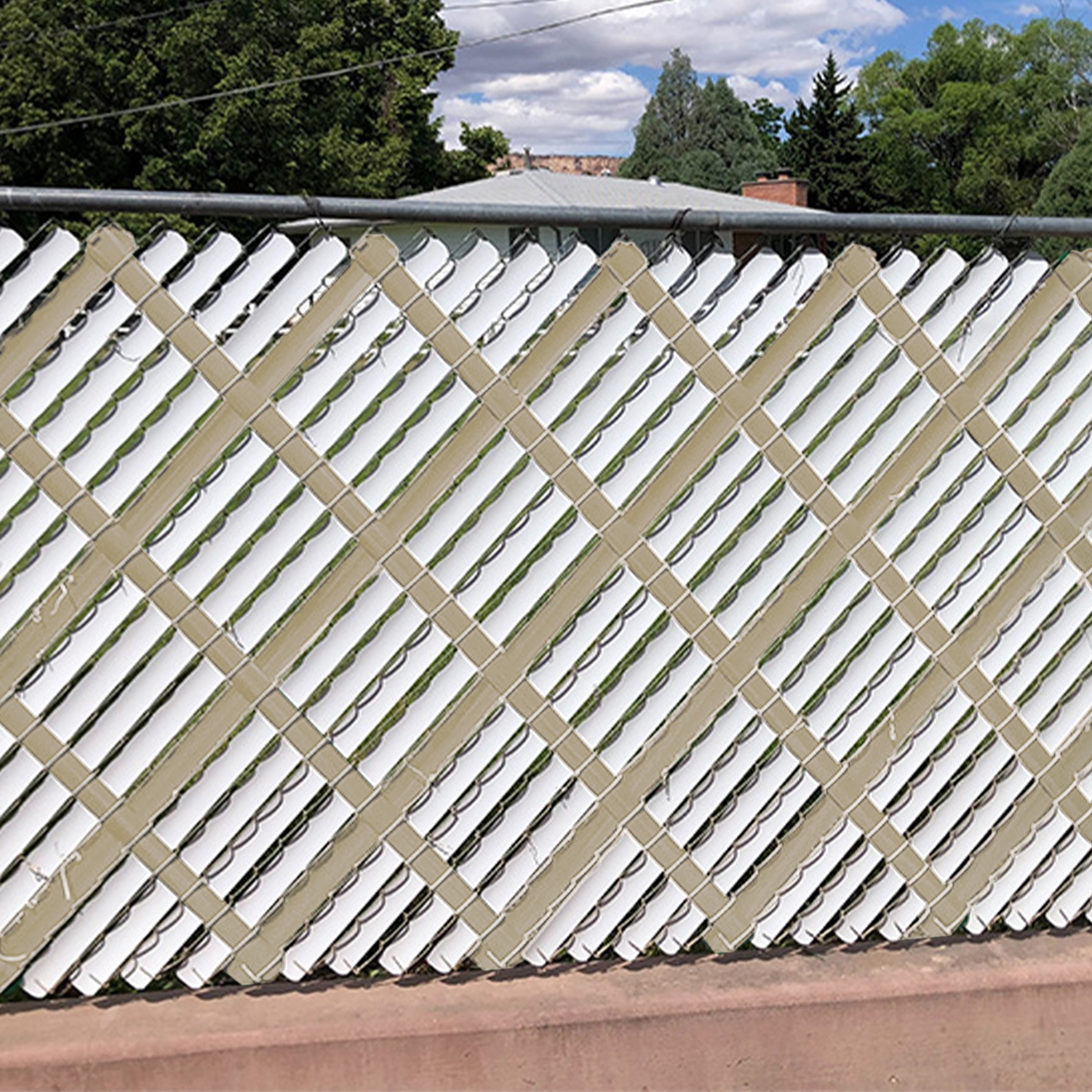 5' Chain Link Fence Aluminum Privacy Slats (Beige) | Privacy Slat King