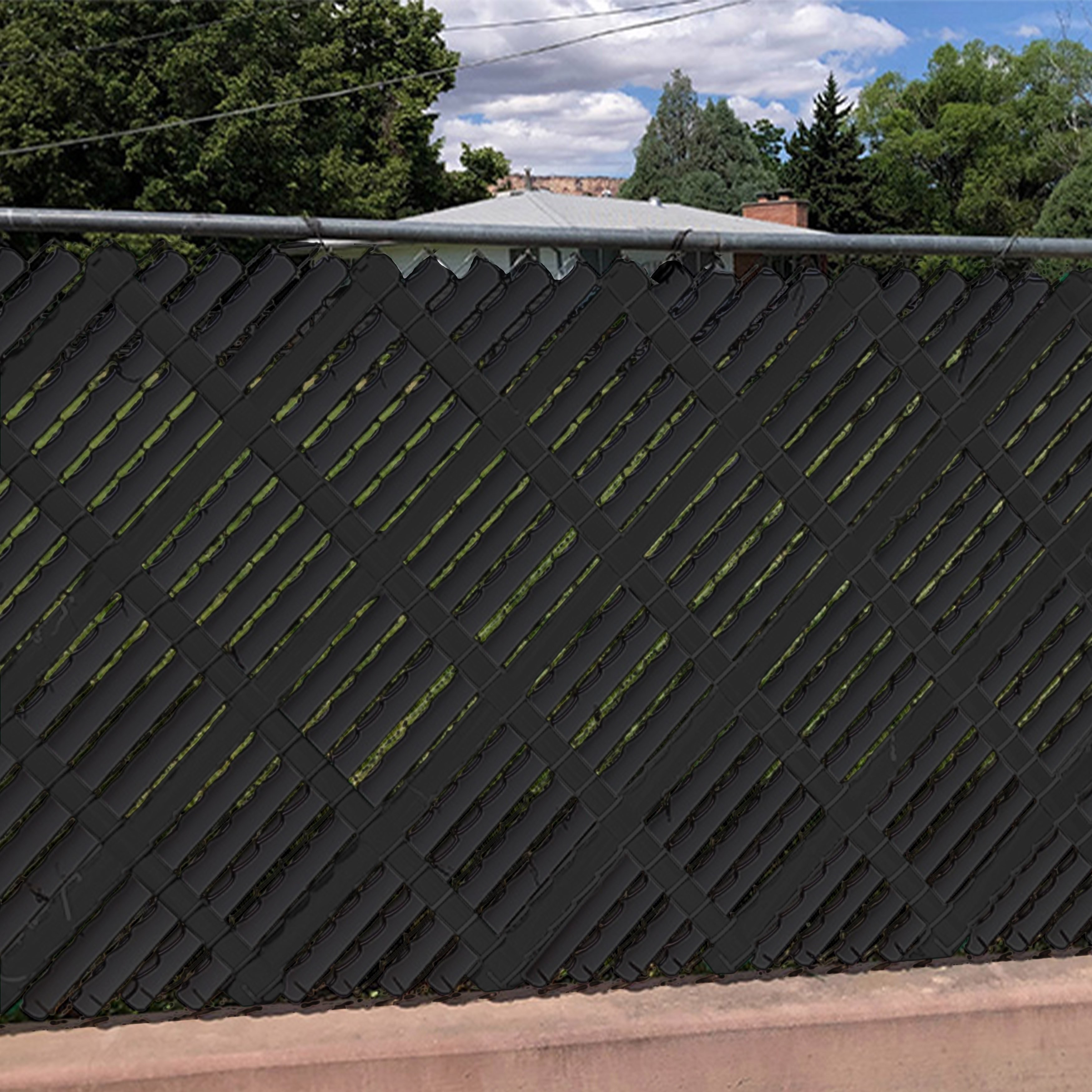 6' Aluminum Privacy Slat for Chain Link Fencing | 95% Privacy | Black ...