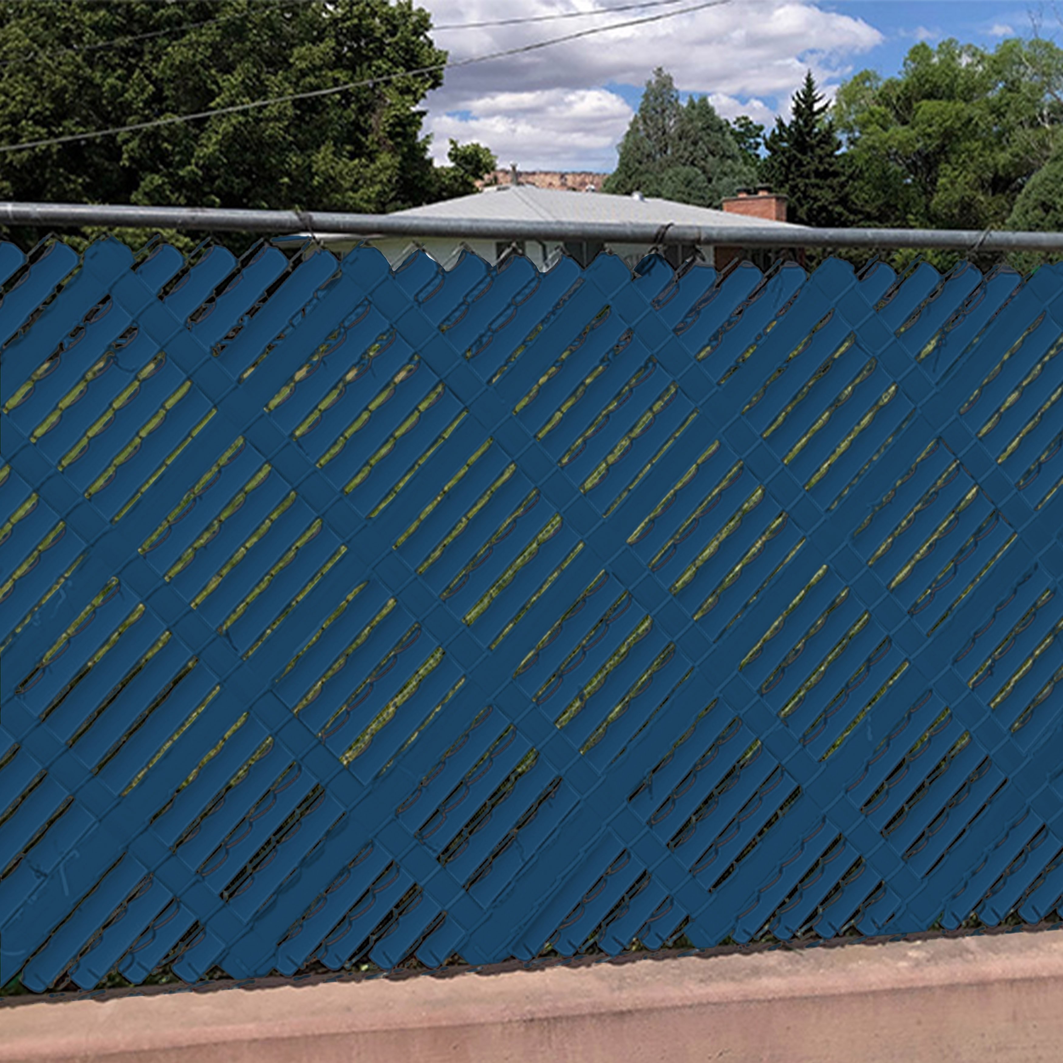 6' Aluminum Privacy Slat for Chain Link Fencing | 95% Privacy | Blue ...