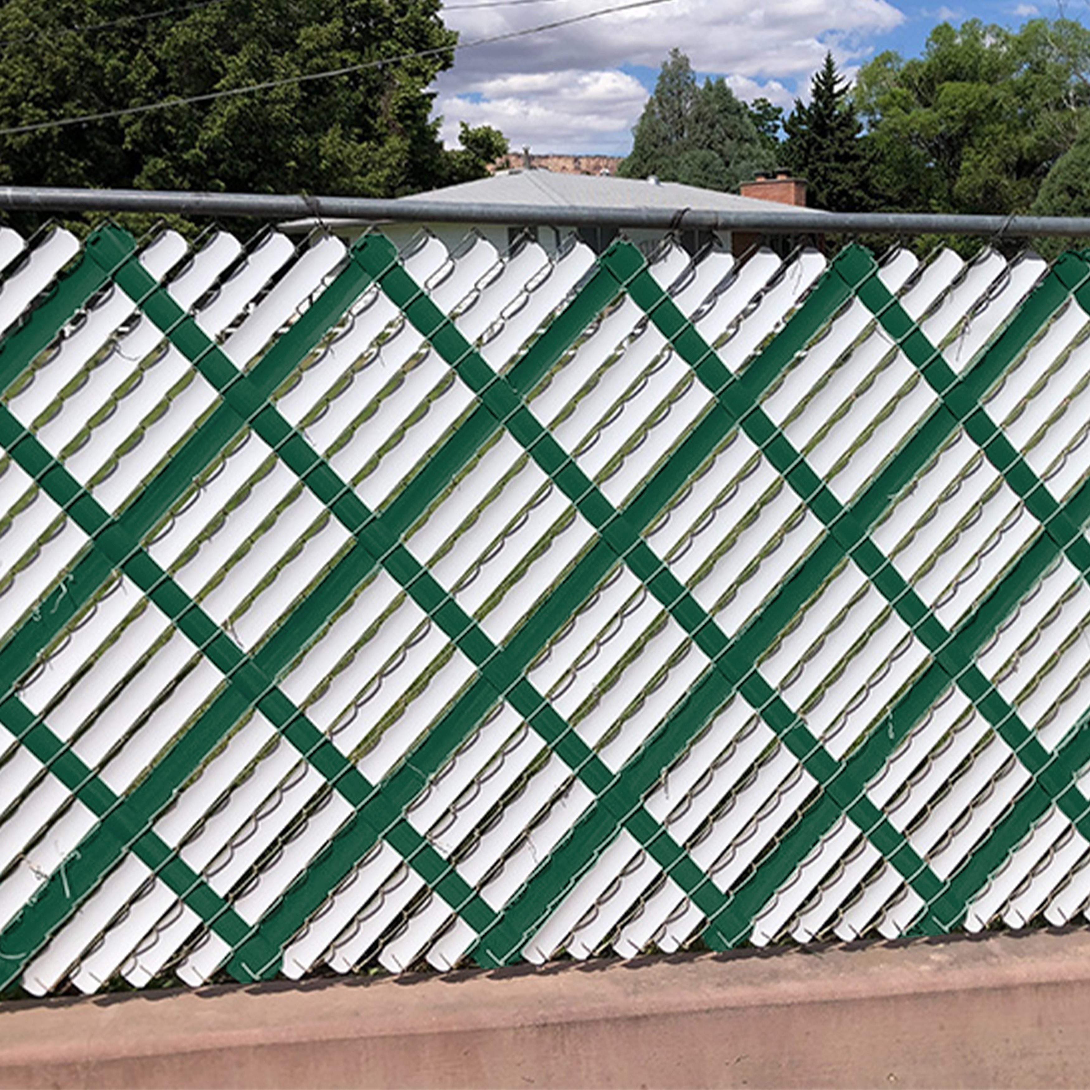5' Chain Link Fence Aluminum Privacy Slats(Green) | Privacy Slat King