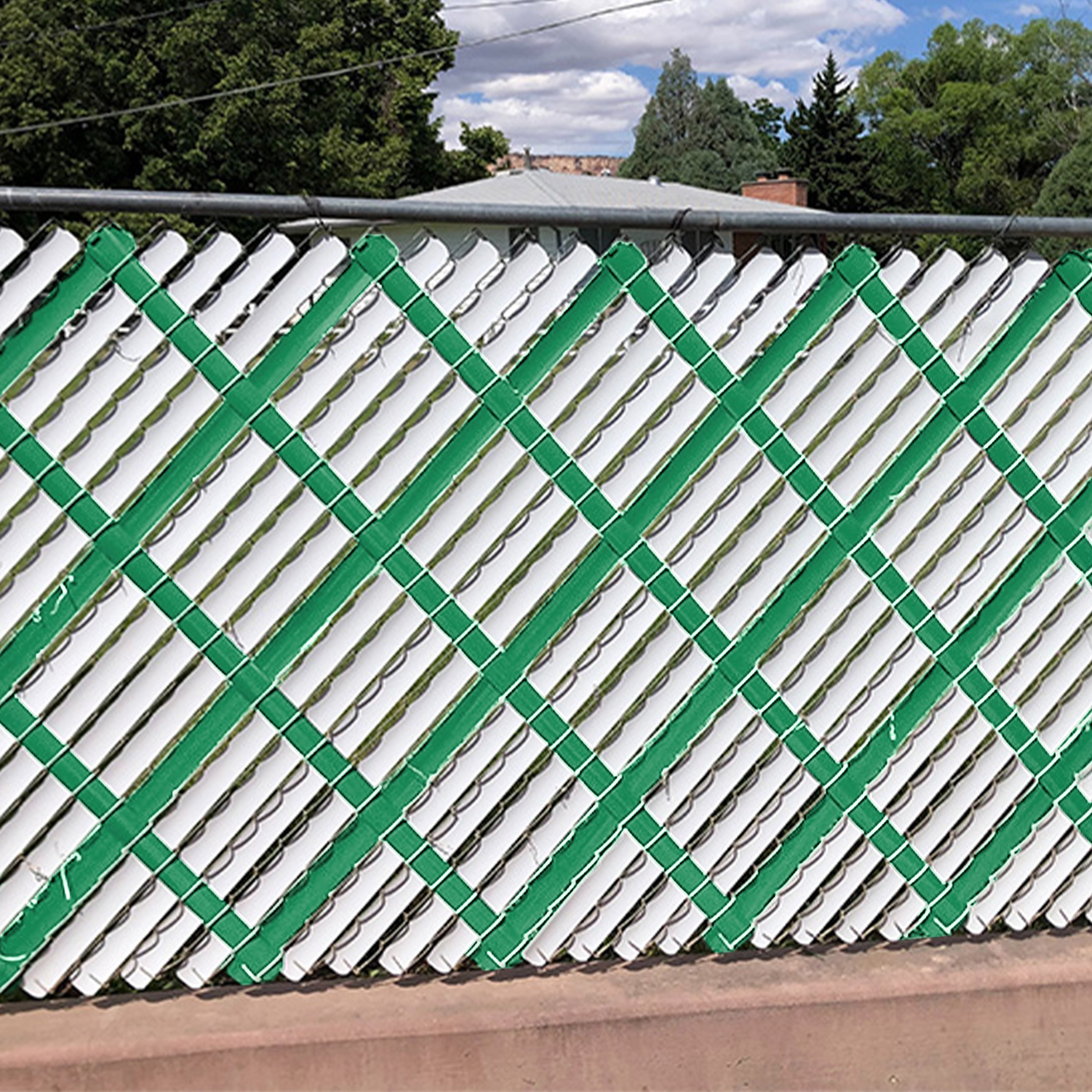 3' Chain Link Fence Aluminum Privacy Slats (Light Green) | Privacy Slat ...