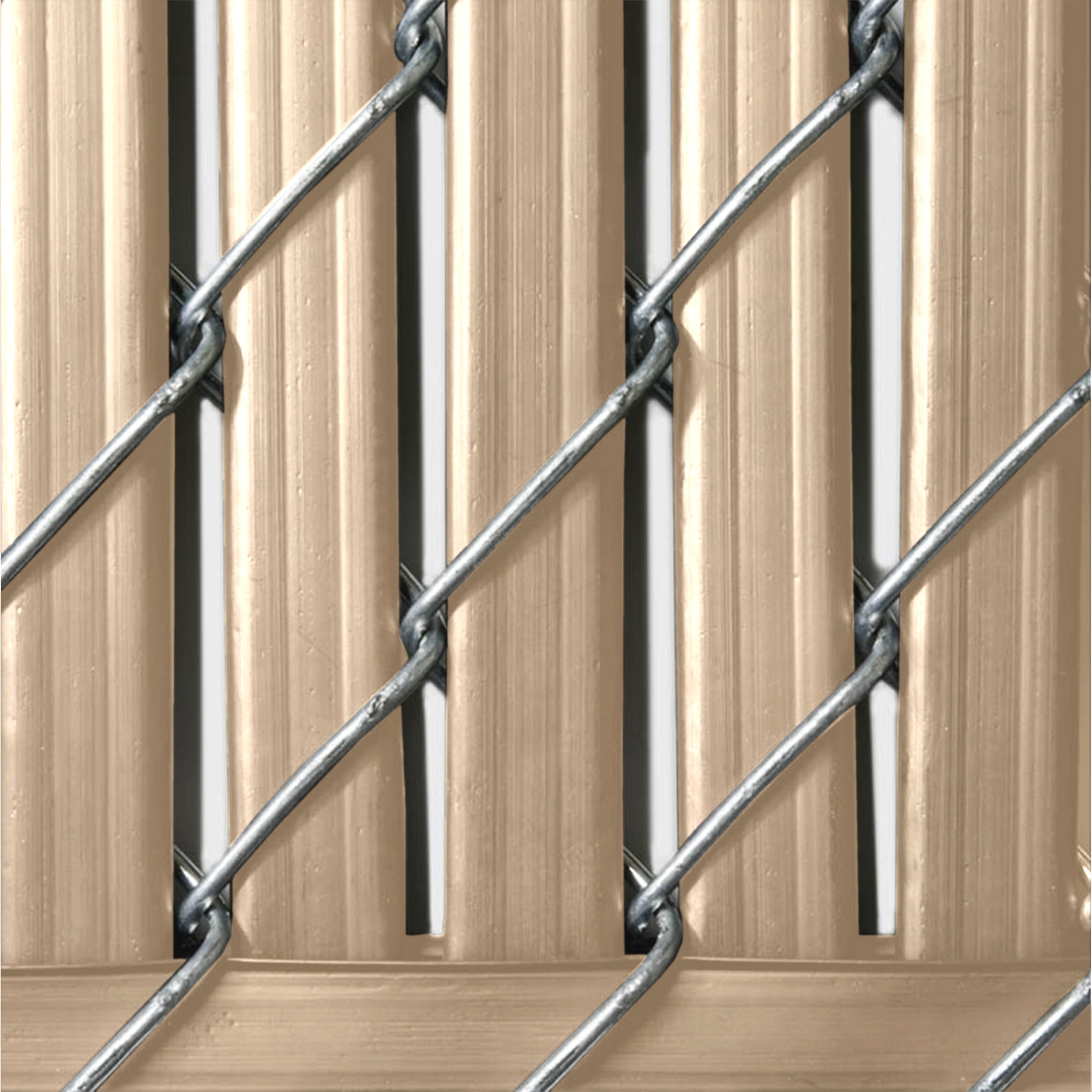 PDS 10' Chain Link Fence Bottom Locking Privacy Slats (Beige, 1-3/4 ...
