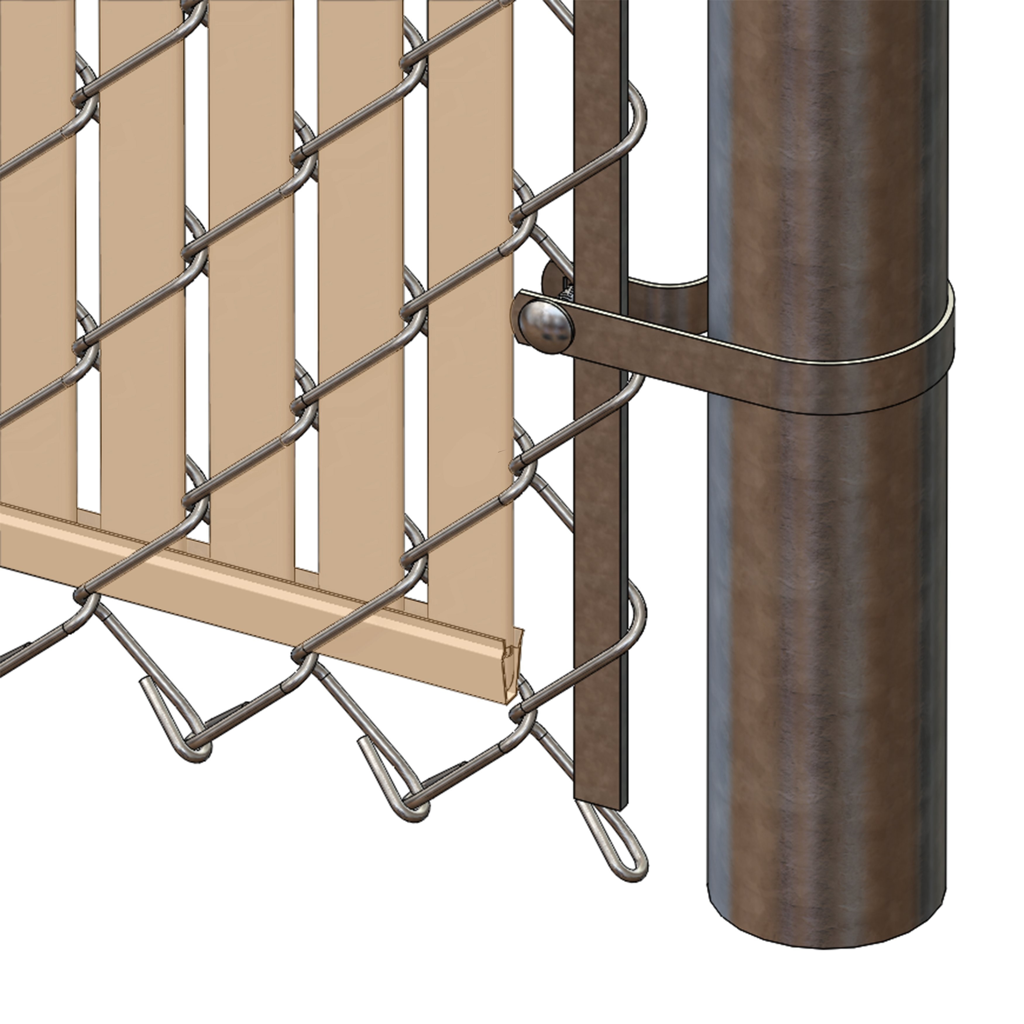 Pexco 10' Bottom Locking Vinyl Privacy Slat for 1 3/4" Chain Link Mesh ...