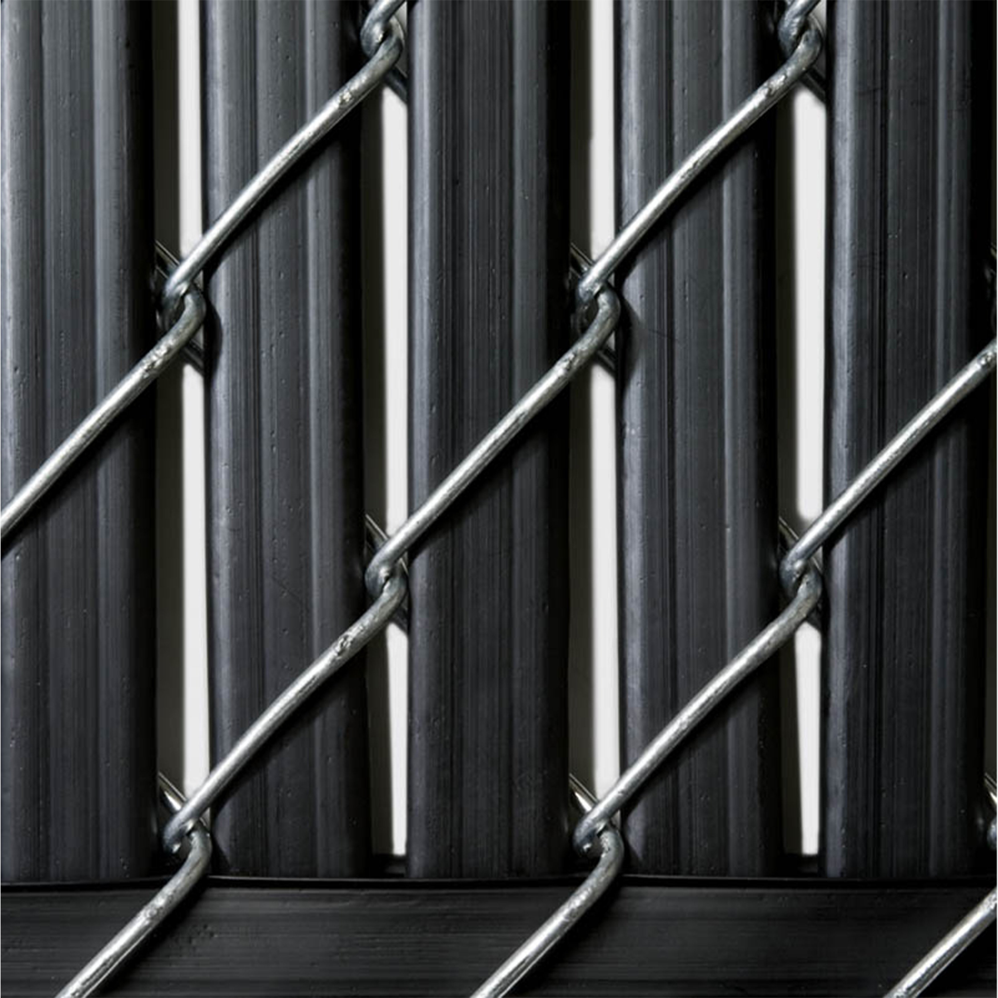 PDS 8' Chain Link Fence Bottom Locking Privacy Slats (Black, 2 Inch ...