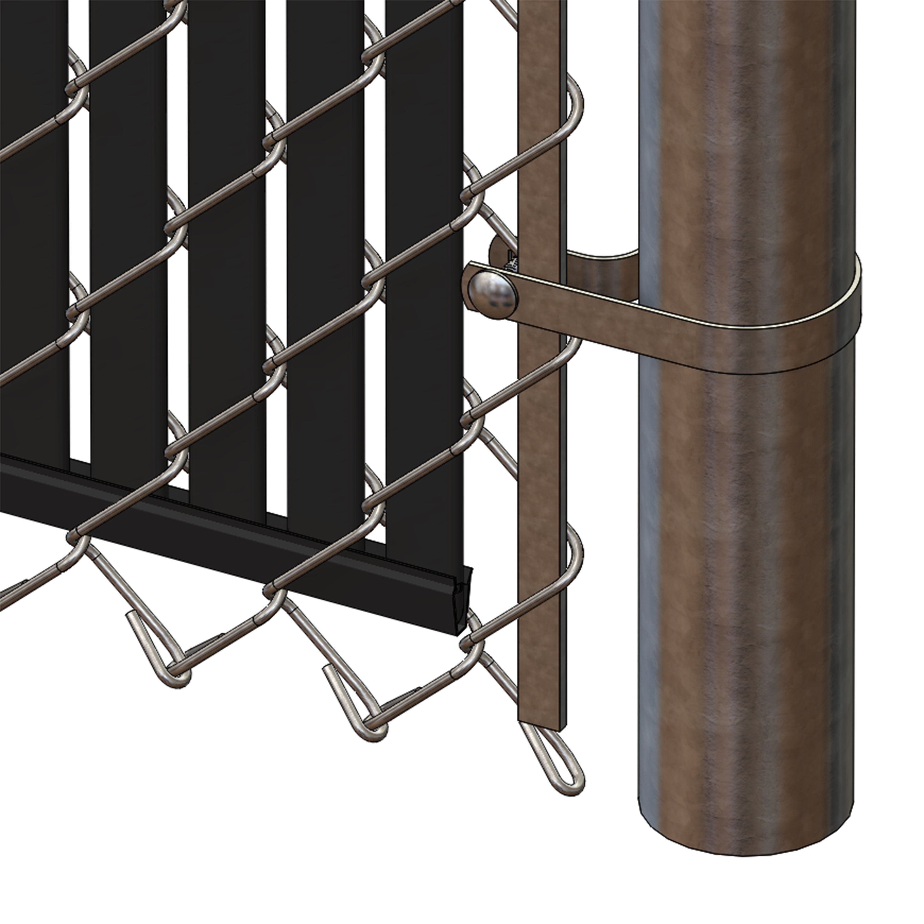 PDS 3' Chain Link Fence Bottom Locking Privacy Slats (Black, 2 1/4 Inch ...