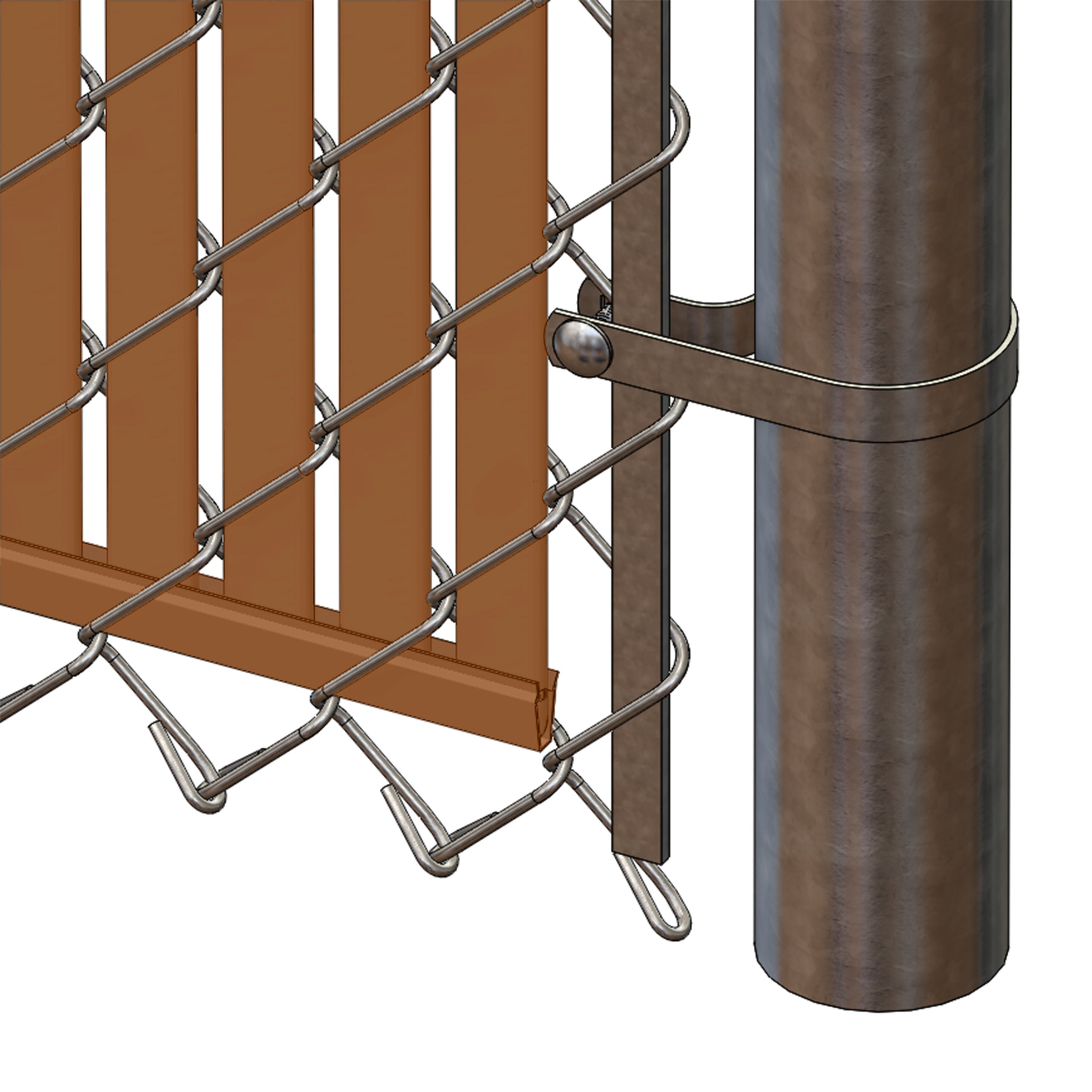 PDS 6' Chain Link Fence Bottom Locking Privacy Slats (Brown, 2 Inch ...