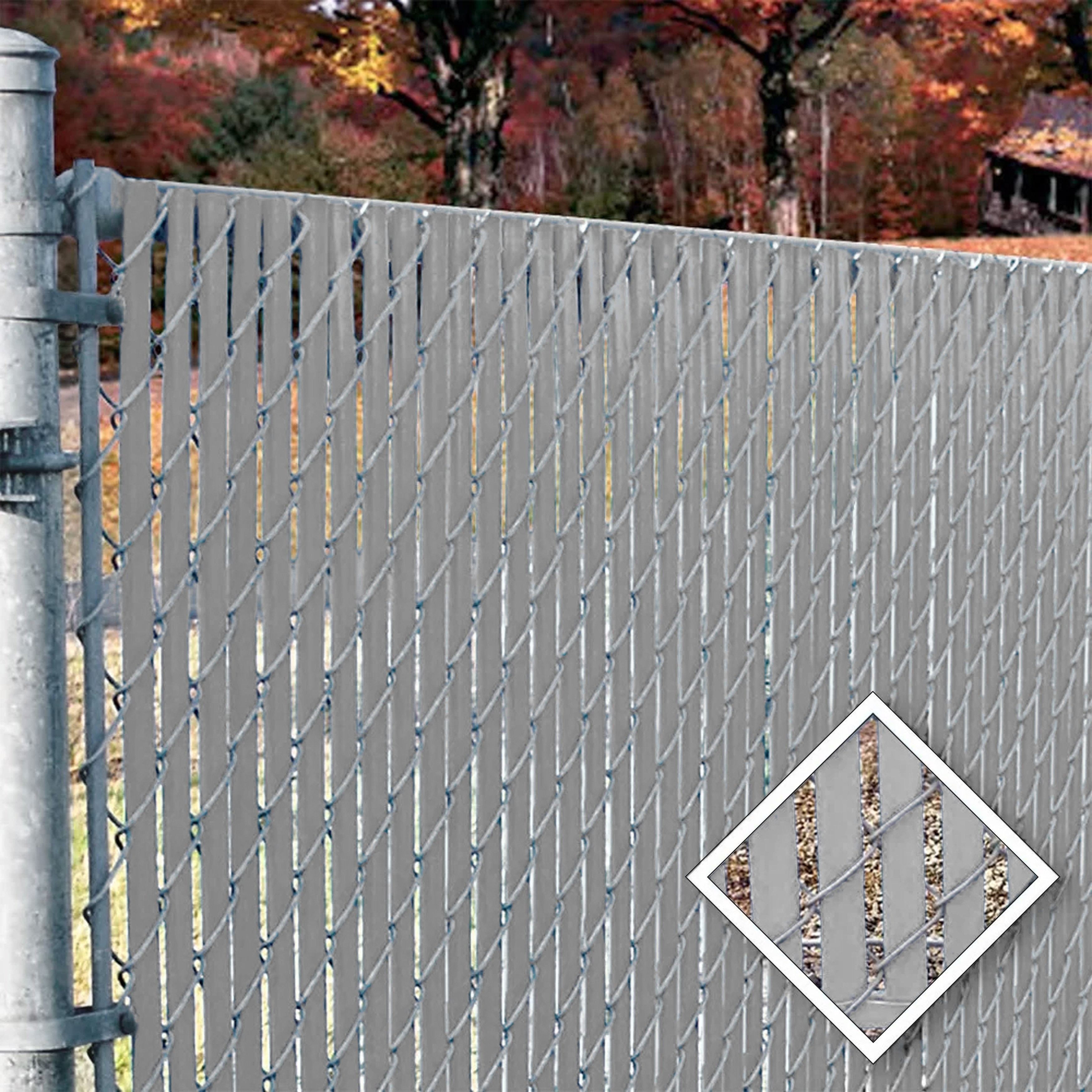 PDS 6' Chain Link Fence Bottom Locking Privacy Slats (Gray, 2 Inch ...