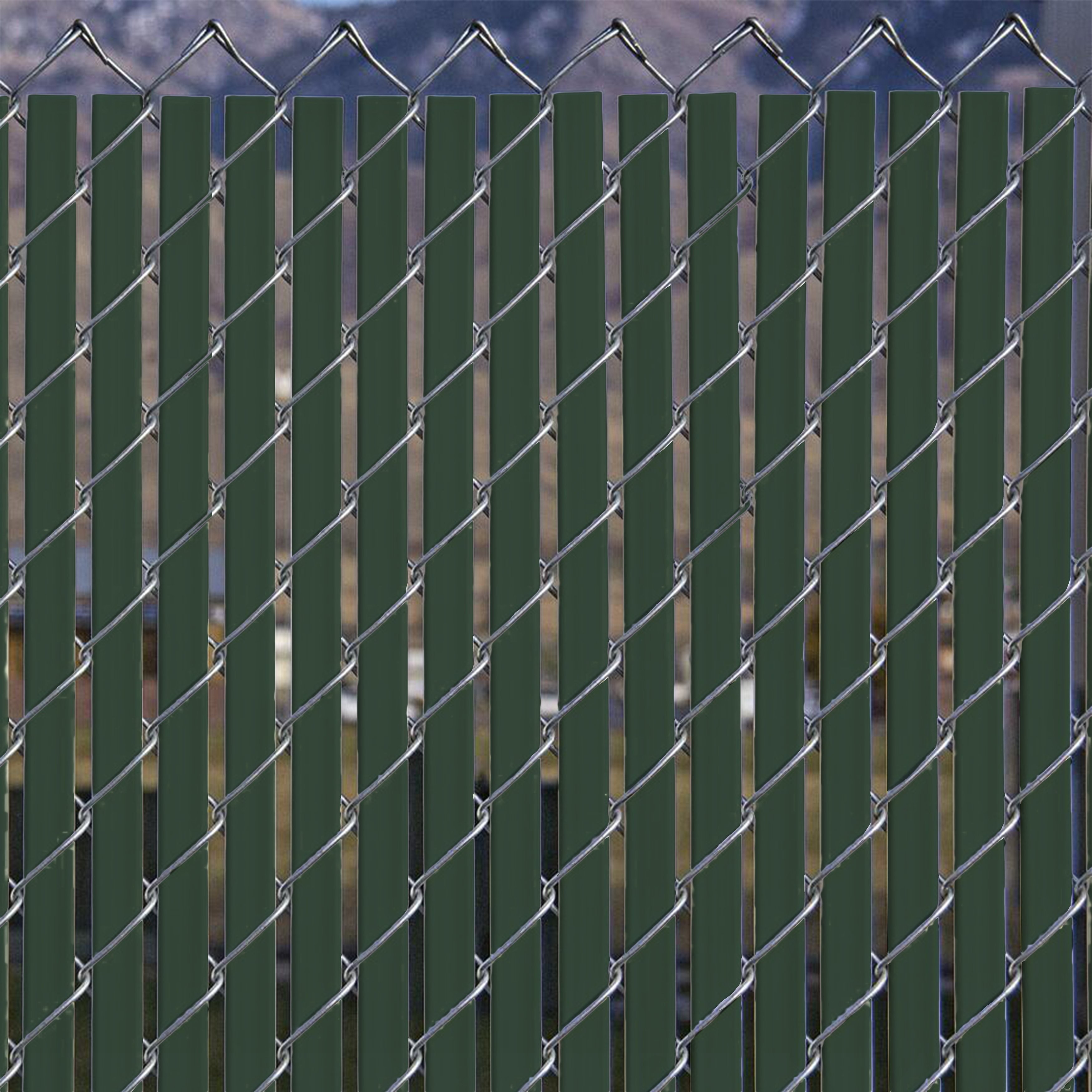 PDS 5' Chain Link Fence Bottom Locking Privacy Slats (Green, 2 Inch ...