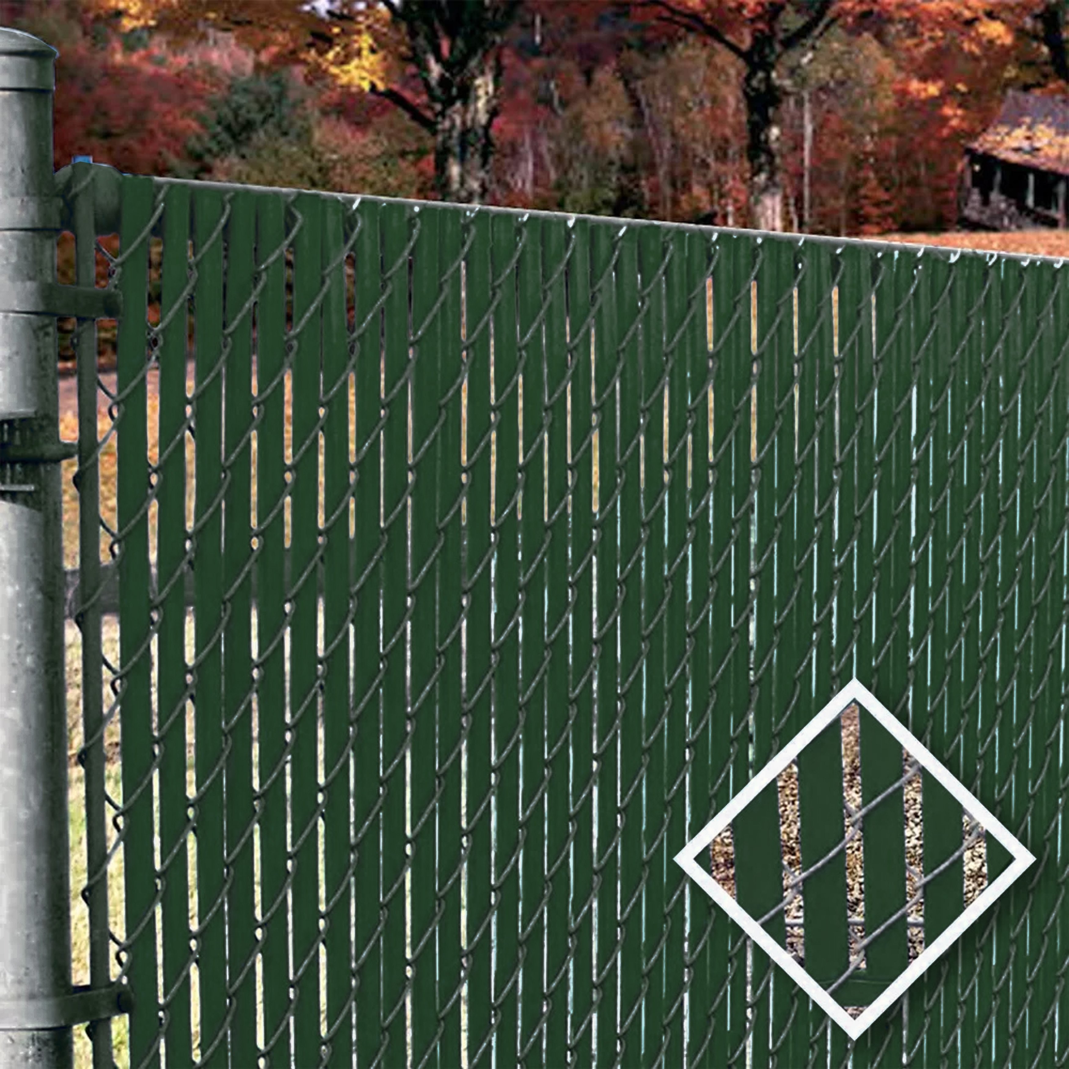 PDS 6' Chain Link Fence Bottom Locking Privacy Slats (Green, 2 1/4 Inch ...