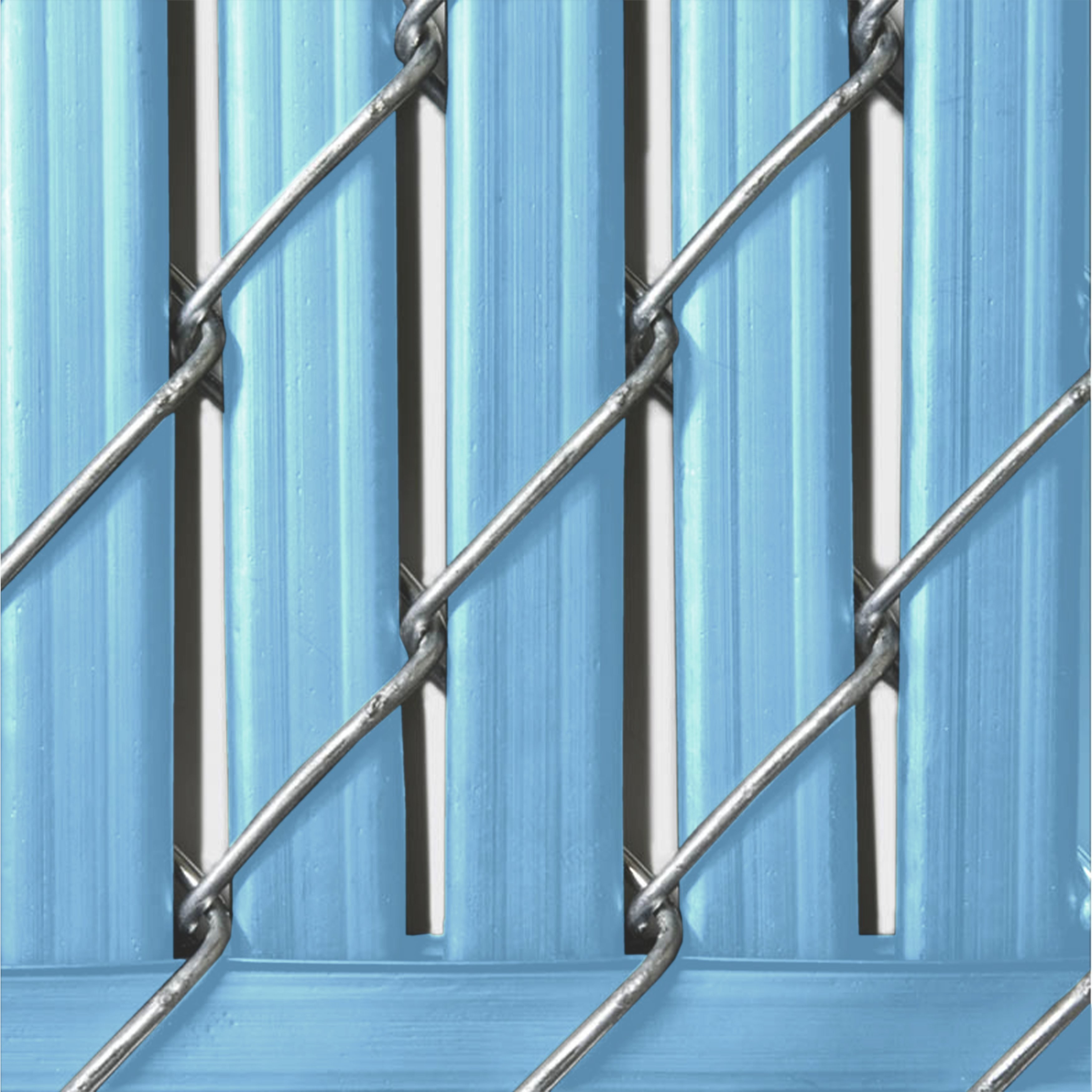 PDS 12' Chain Link Fence Bottom Locking Privacy Slats (Light Blue, 2 1/ ...