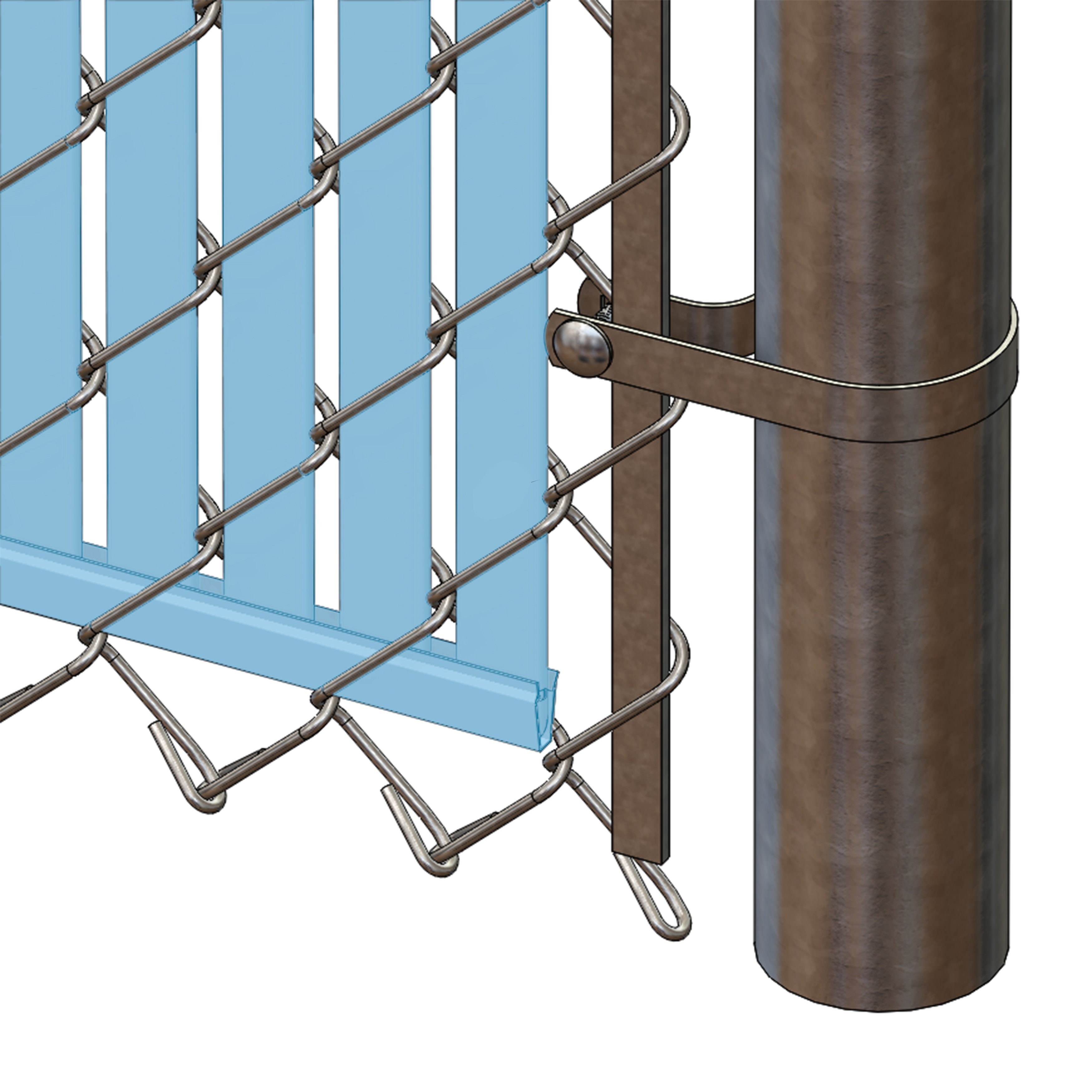 PDS 12' Chain Link Fence Bottom Locking Privacy Slats (Light Blue, 2 1/ ...