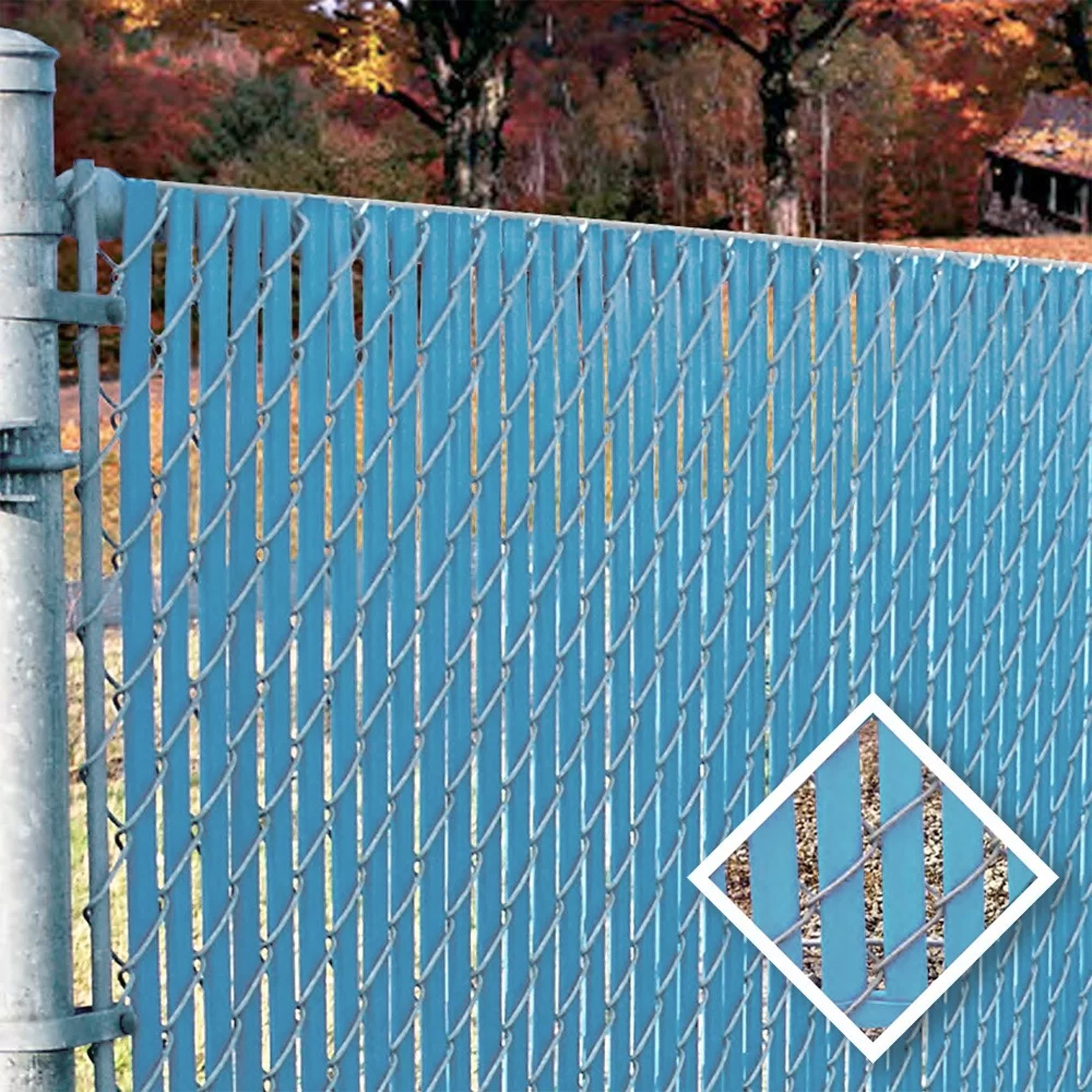 PDS 6' Chain Link Fence Bottom Locking Privacy Slats (Light Blue, 2 ...