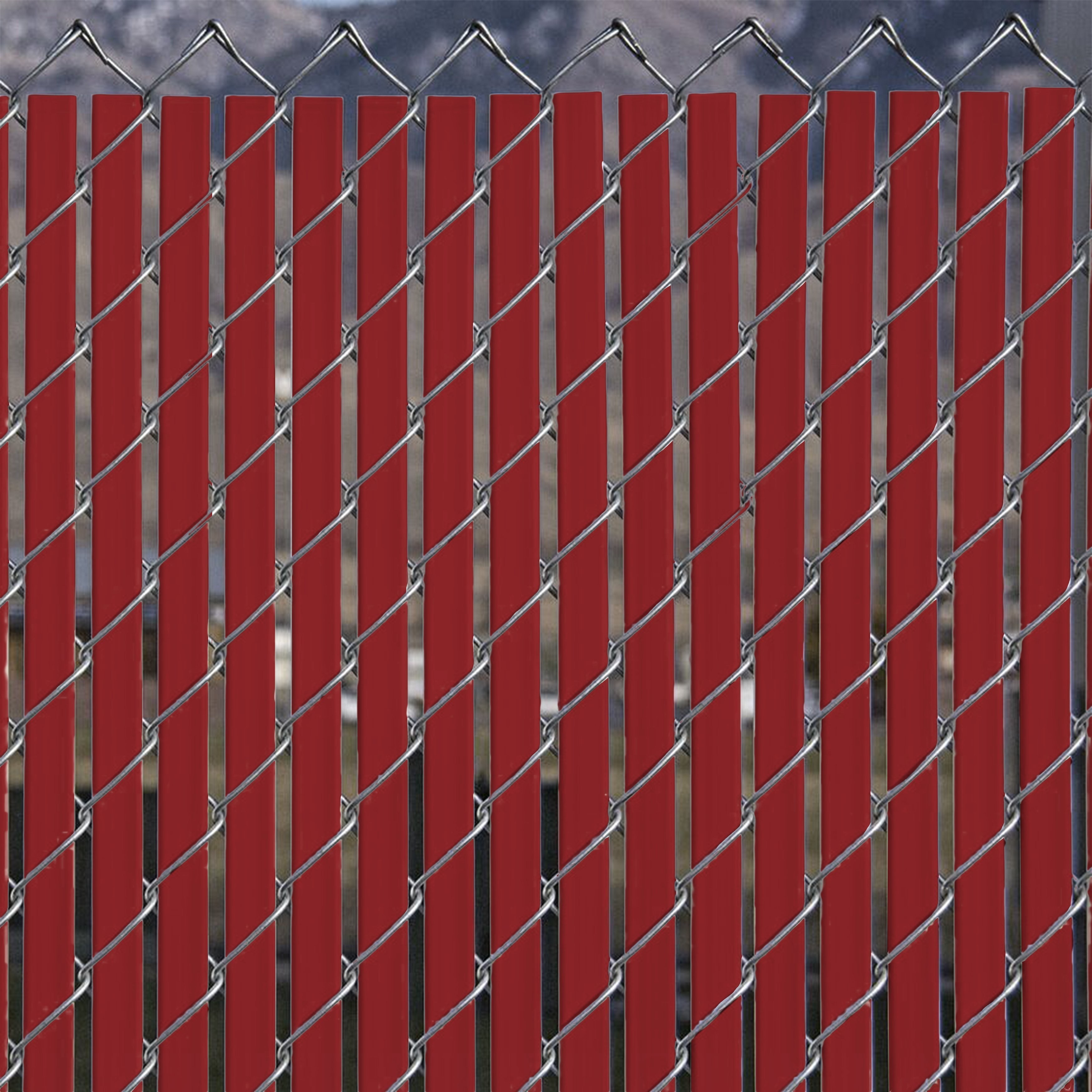 PDS 3' Chain Link Fence Bottom Locking Privacy Slats (Redwood, 2 Inch ...