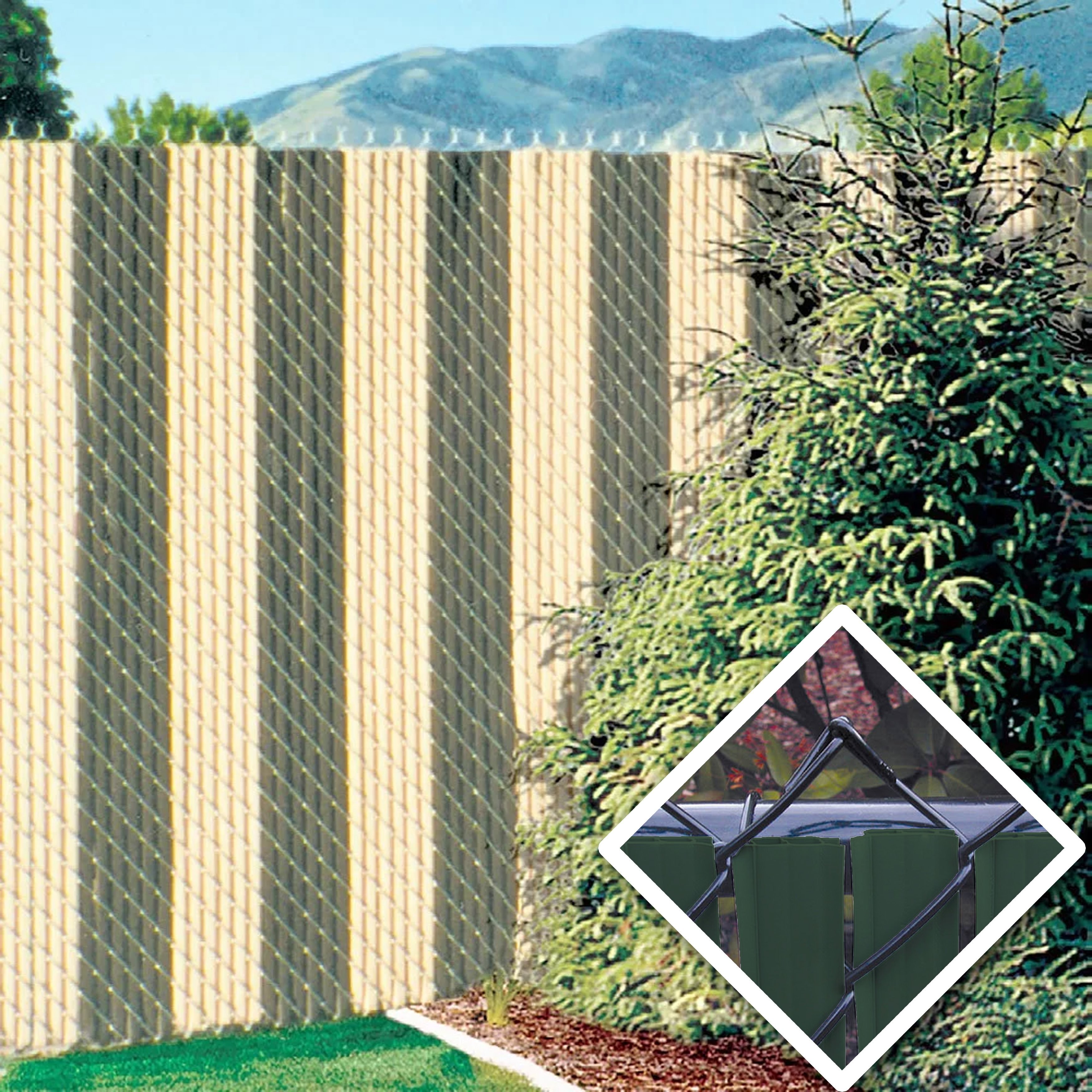 PDS 4' Chain Link Fence FinLink Privacy Slats (Green, 2 Inch) | Privacy ...