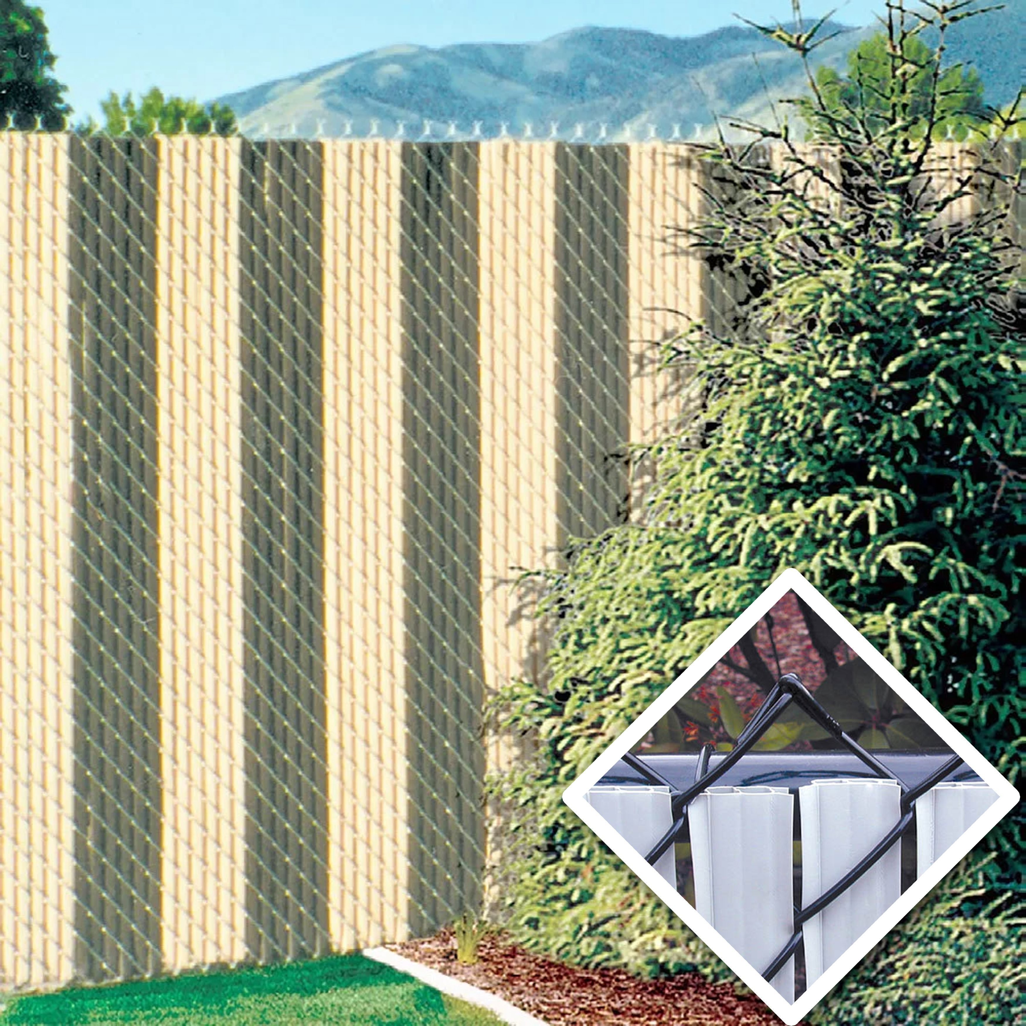Pexco 4' FinLink Vinyl Privacy Slat for 2" Chain Link Mesh Fence | 90% ...