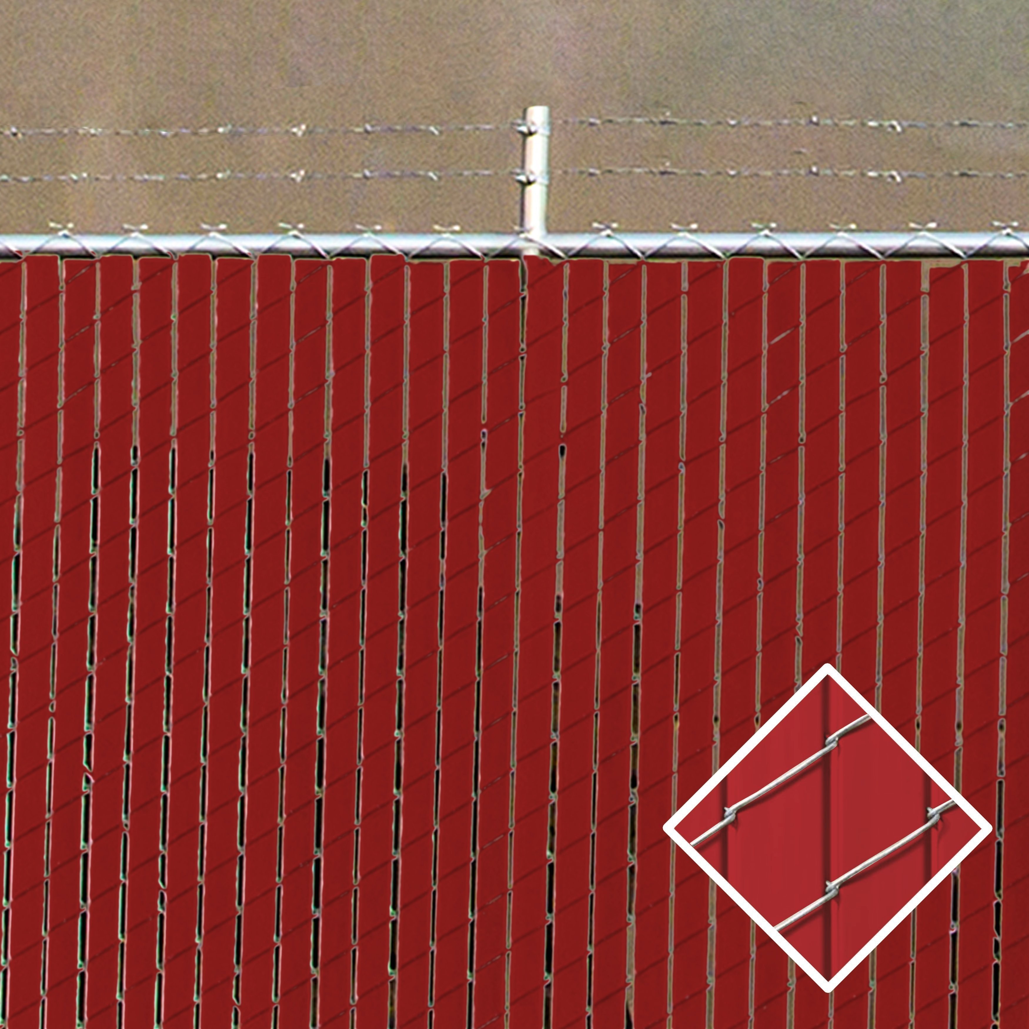 PDS 3.5' Chain Link Fence Industrial Privacy Slats (Redwood) | Privacy ...