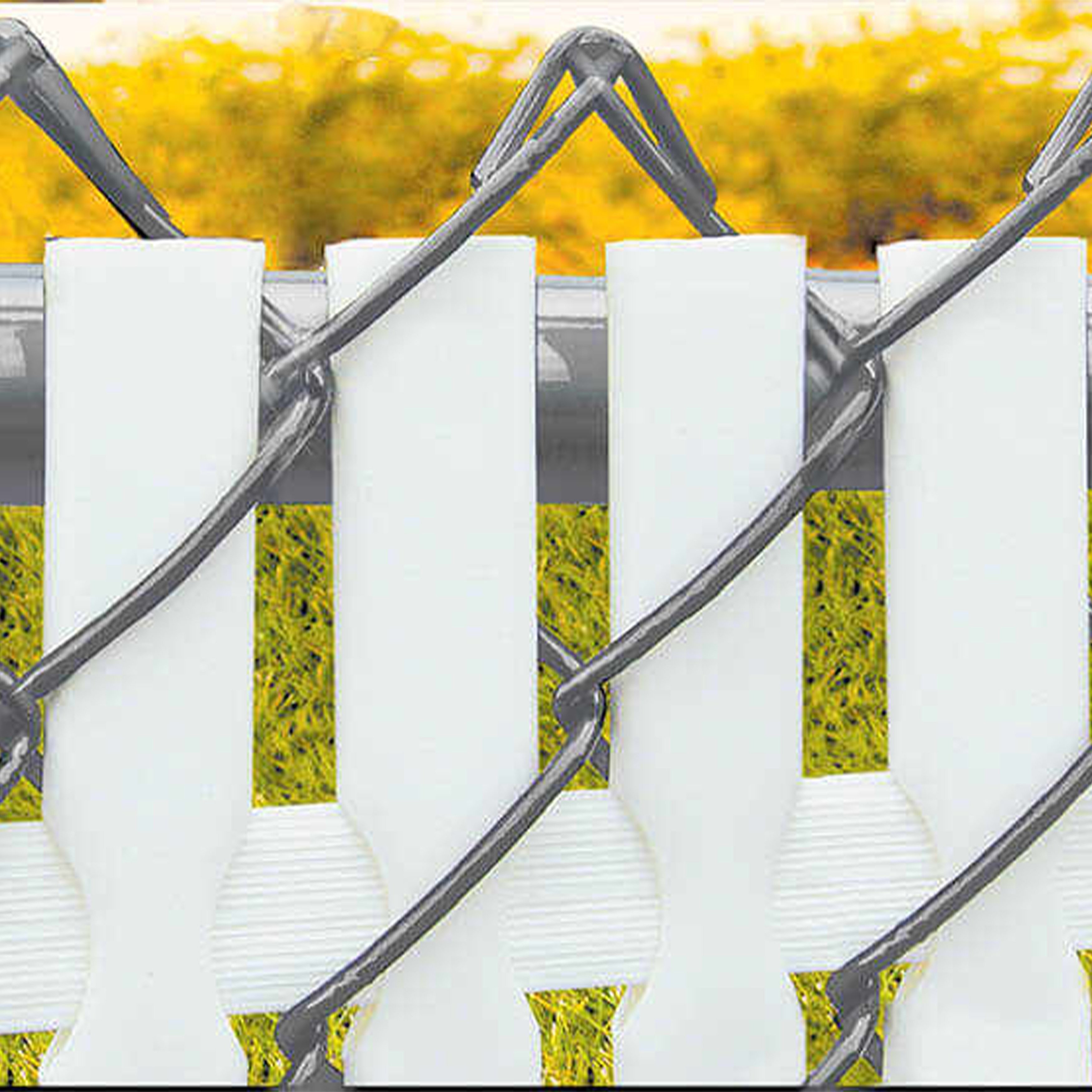 PDS 10' Top Locking Privacy Slats for Chain Link Fence (White, 2 Inch ...