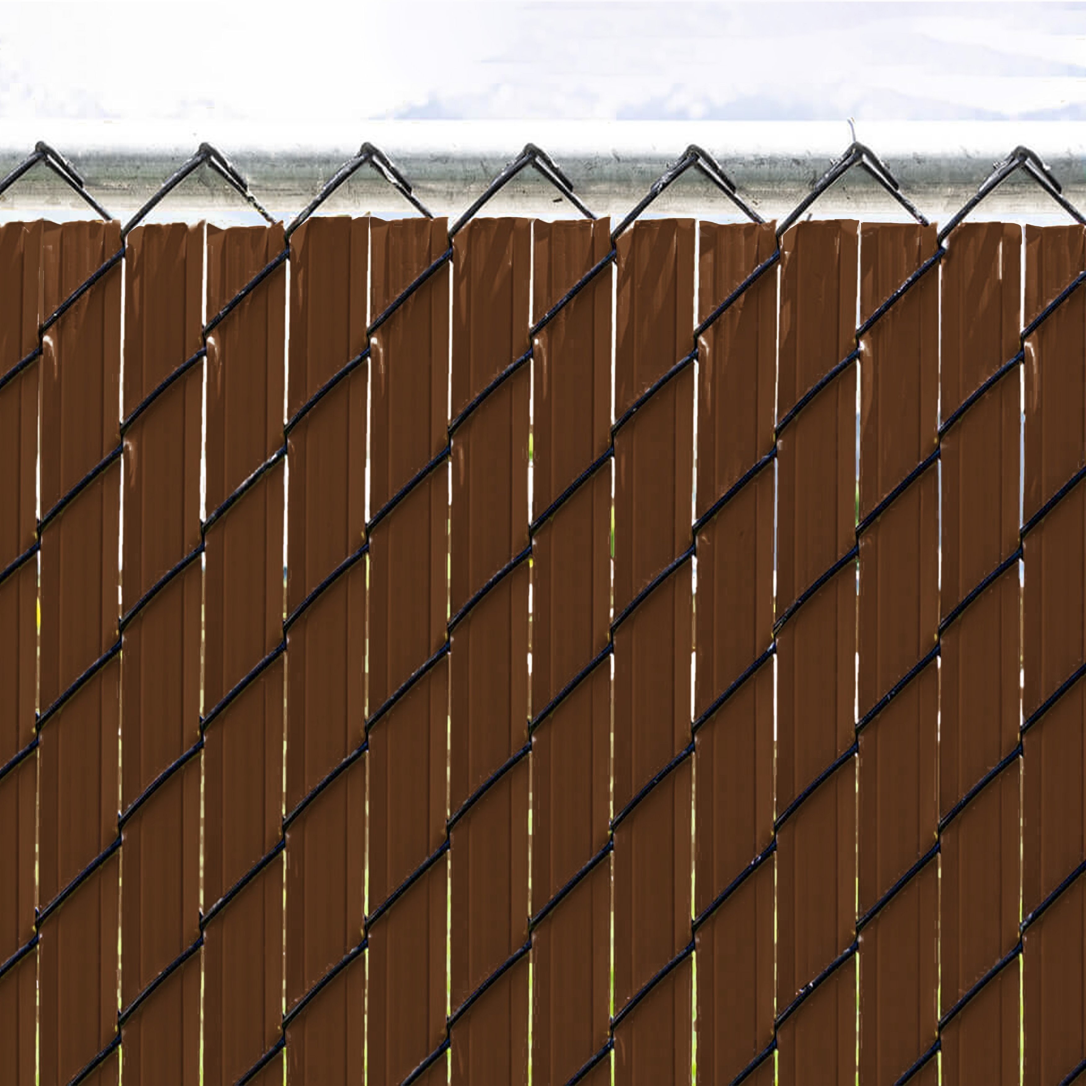 Ultimate Slat 6' High Privacy Slats for Chain Link Fence (Dark Brown ...