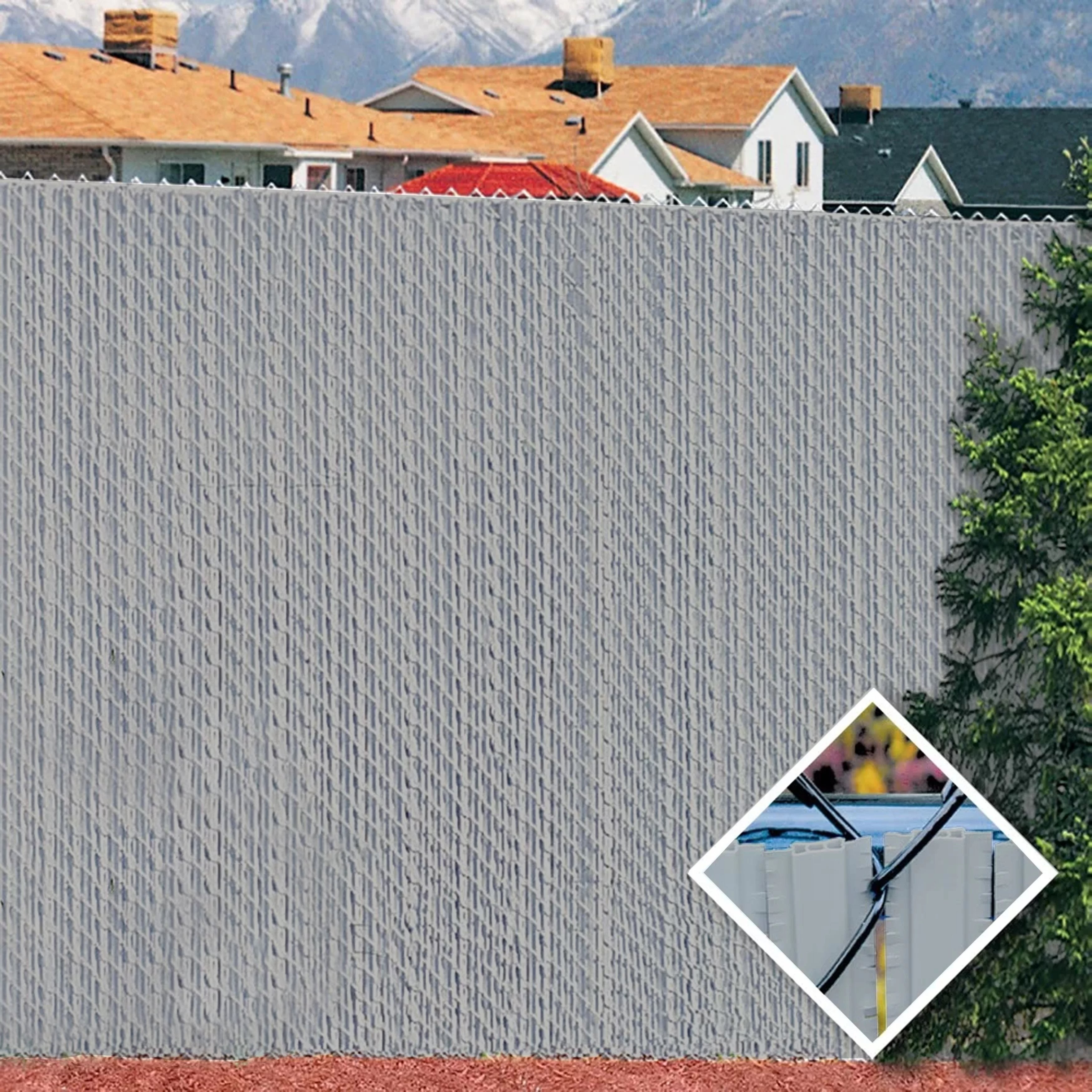 PDS 6' Chain Link Fence Winged Slat Privacy Slats (Gray) | Privacy Slat ...