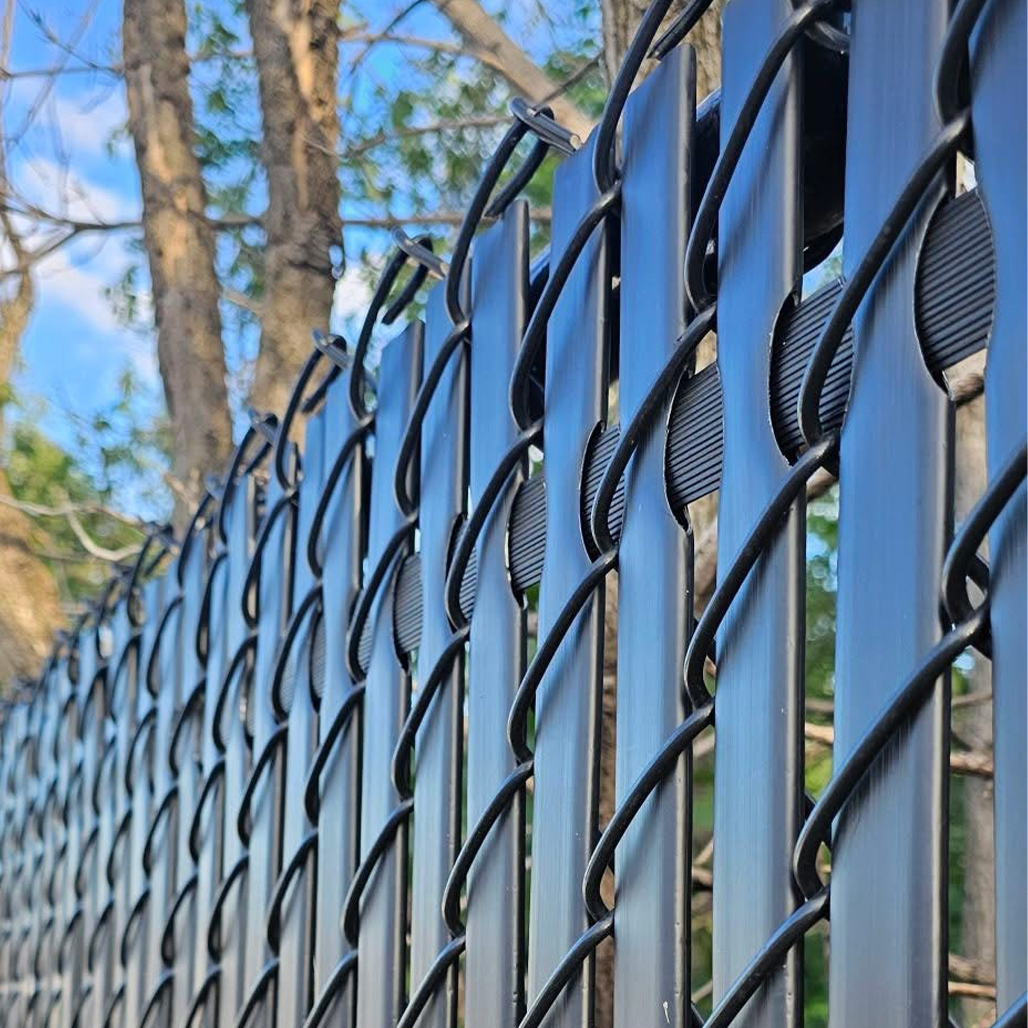 PDS 4' Top Locking Privacy Slats for Chain Link Fence (Black, 2 Inch ...